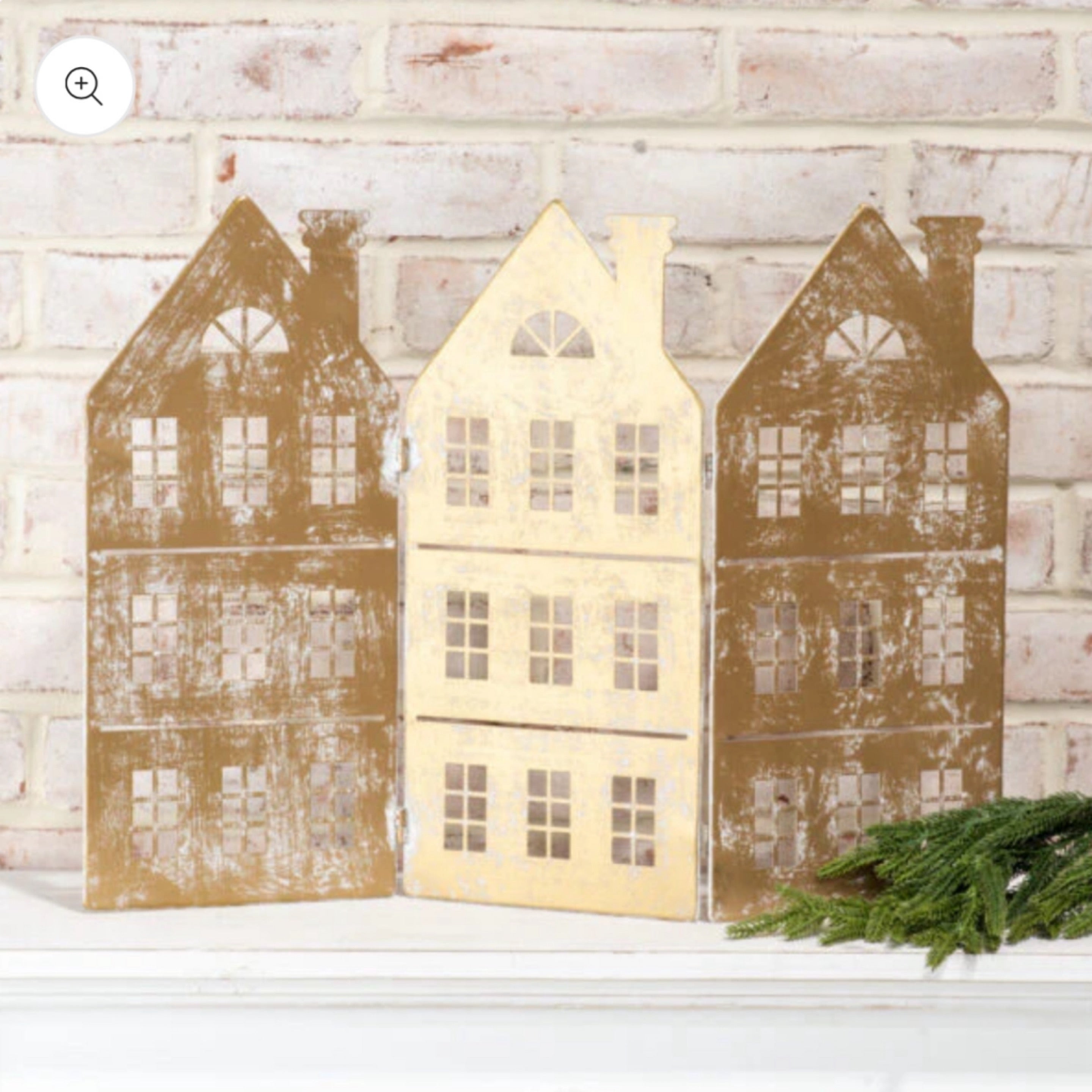 Trifold Gold Metal House Decor | Finch + Fern