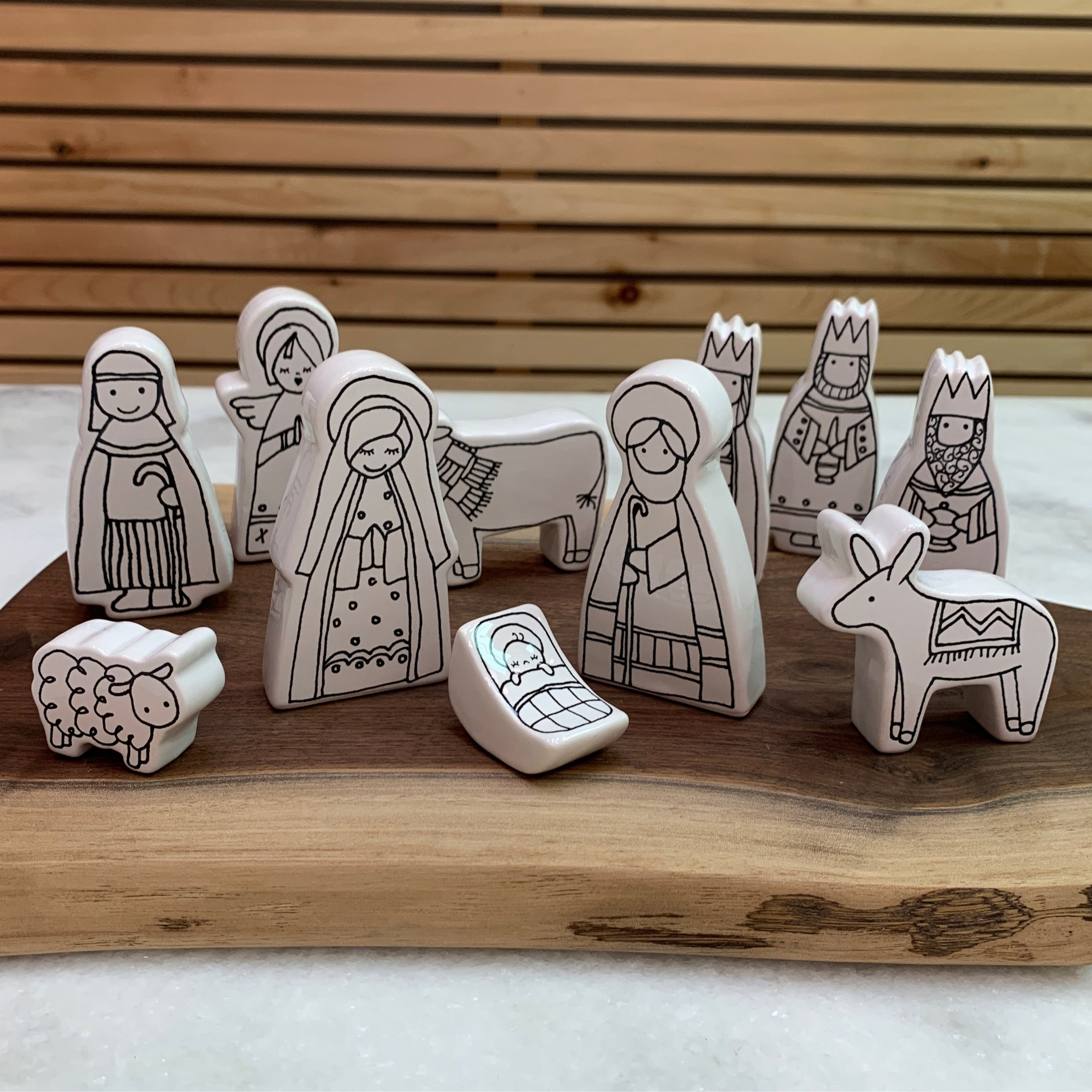 Modern nativity 11 piece set | Finch + Fern